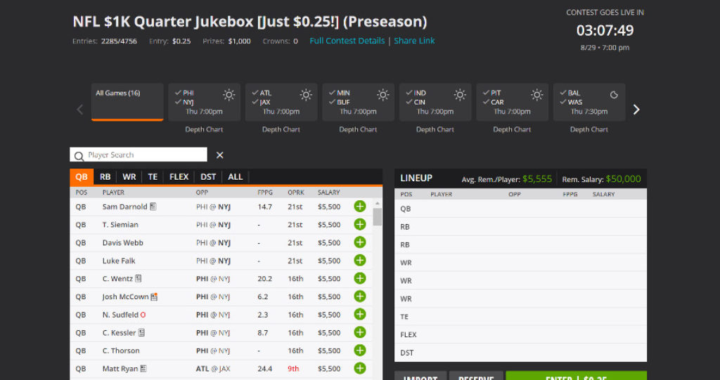 How To Play One Week Fantasy Football – Beginners Guide 101